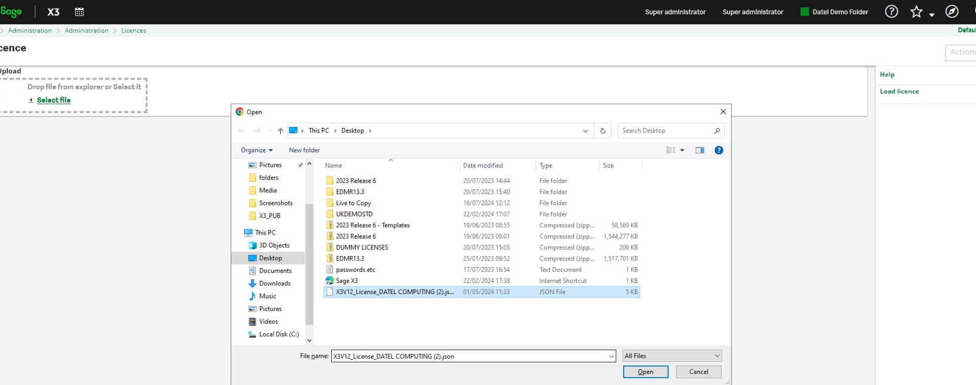 Applying A New License | Sage X3 Product Help